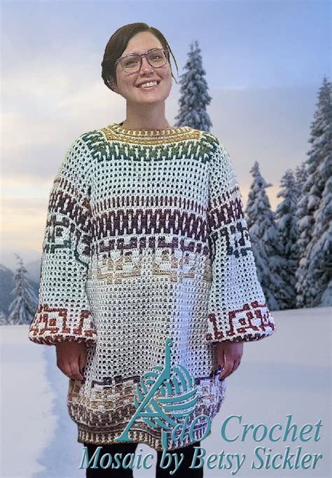 Nordic Gem Sweater Overlay Mosaic Crochet Digital File Etsy