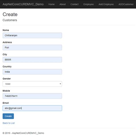 Crud Operation With Aspnet Core 21 Mvc Using Adonet