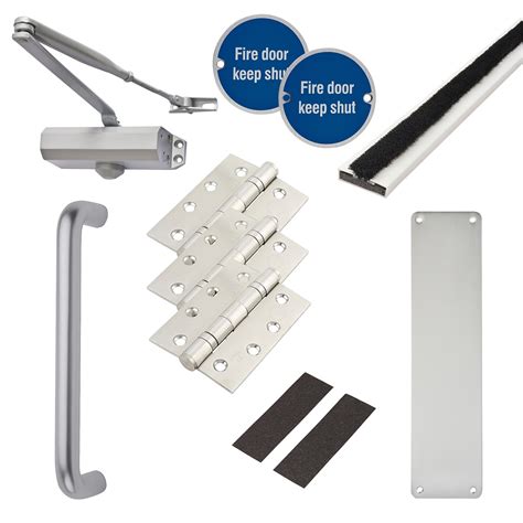 Light Duty Pull Handle Fire Door Kit Aluminium Ironmongerydirect