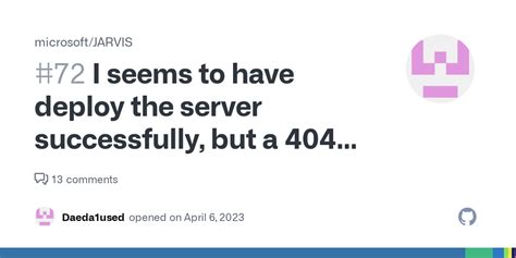 i seems to have deploy the server successfully but a 404 error is