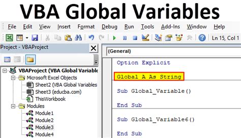Excel Vba Global Worksheet Variable Must Read