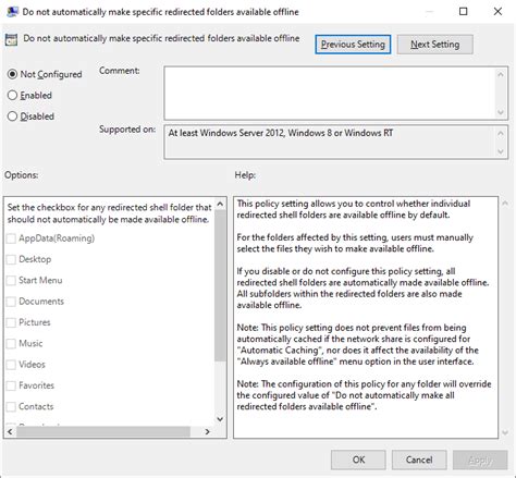 windows information protection and folder redirection 0x807c0008