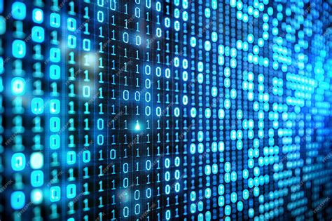 a stream of binary matrix code on the screen numbers of the computer
