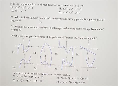 Solved Find The Long Run Behavior Of Each Function As X Chegg Com