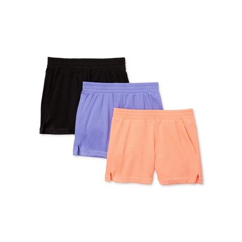 Athletic Works Girls 3 Pack Athletic Shorts Sizes 4 18 And Plus