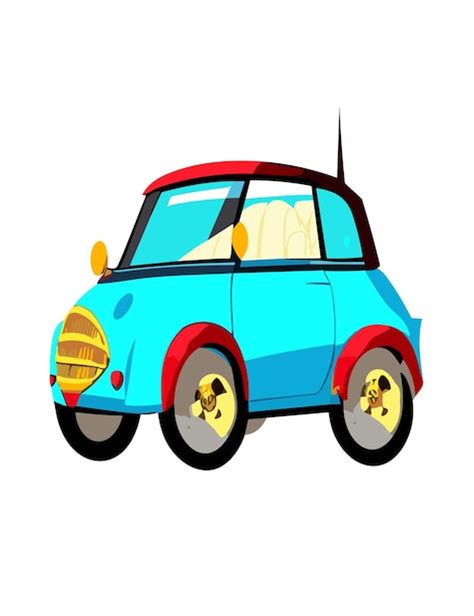 Cartoon Auto Clipart 2d Vektordesign Premium Vektor