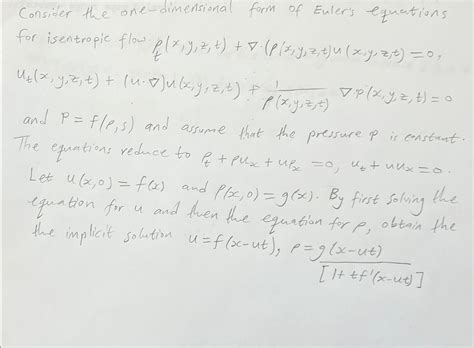 Solved Consider The One Dimensional Form Of Eulers