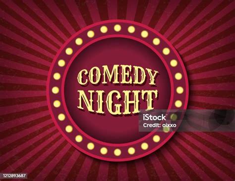 주식 배너의 코미디 밤 서커스 템플릿입니다 밝게 빛나는 복고풍 영화 네온 사인 서커스 스타일 쇼 배너 템플릿입니다 배경 벡터 포스터 이미지 0명에 대한 스톡 벡터 아트 및