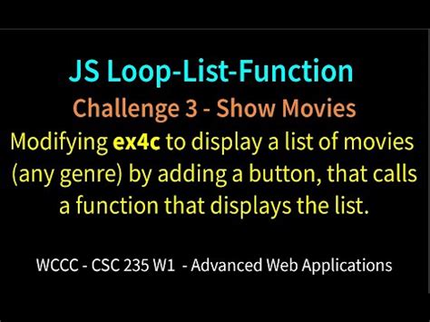 Challenge Show Movies JS Loop List Function YouTube