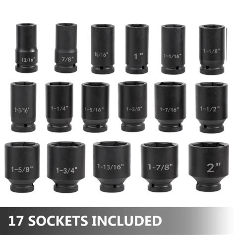 Vevor Impact Socket Set 3 4 Inches 22 Piece Deep Impact Sockets Socket Assortment 3 4 Inches