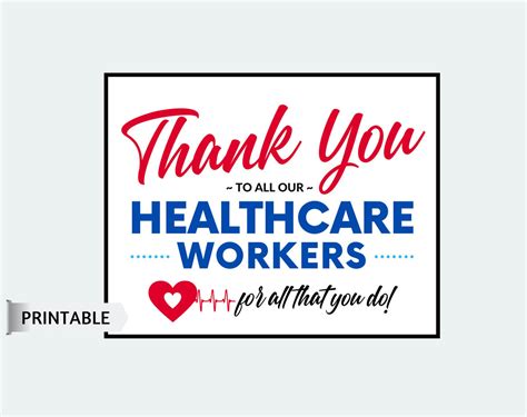 Thank You Healthcare Workers Sign Printable Printable Word Searches
