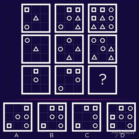 intelligence questions matrix iq test logic puzzle wall stickers