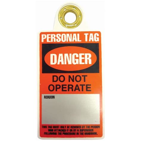 Brady Tag Personal Danger Reusable 10mm Safety Lockout Tags