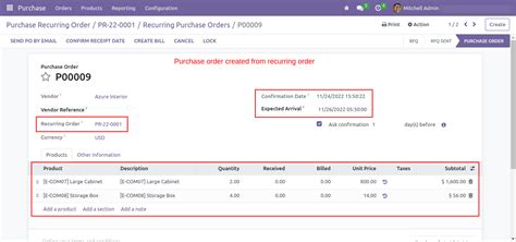 Purchase Order Recurring V16 Store