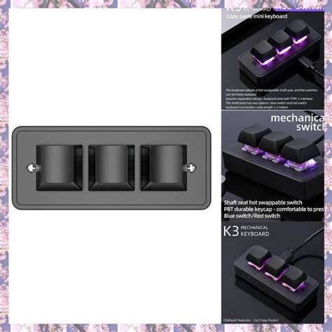 Custom Mini Keypad 3 Keys Programming Macro Keyboard Copy Paste Cut Usb