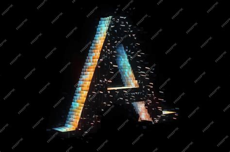 Premium Photo Letter A Pixel Art Style On Black Background