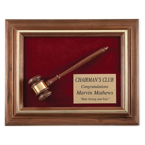 Walnut Gavel And Plaque With Personalization Custom Engraved Gavel