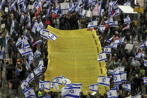 Israel Protest Tens Of Thousands Rally Against Netanyahu Coup Across