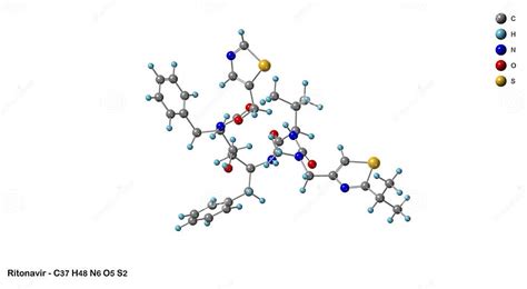 Ritonavir Molecular Structure Diagram Showing Arrangement Of Carbon