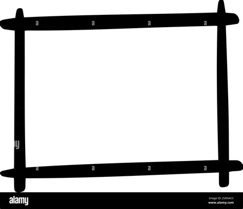 black rectangular frame featuring rounded corners and thick strokes