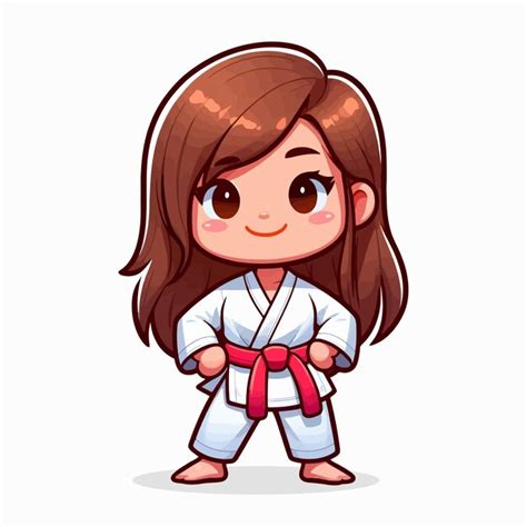 Premium Vector Cute Karate Girl