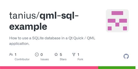 Github Taniusqml Sql Example How To Use A Sqlite Database In A Qt Quick Qml Application