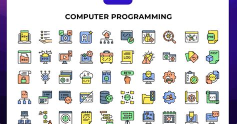 Computer Programming Icons Icons Ft Algorithm And Debugging Envato
