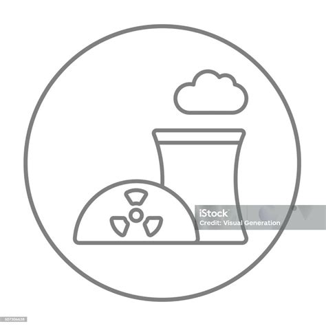 Ikon Saluran Pembangkit Listrik Tenaga Nuklir Ilustrasi Stok Unduh