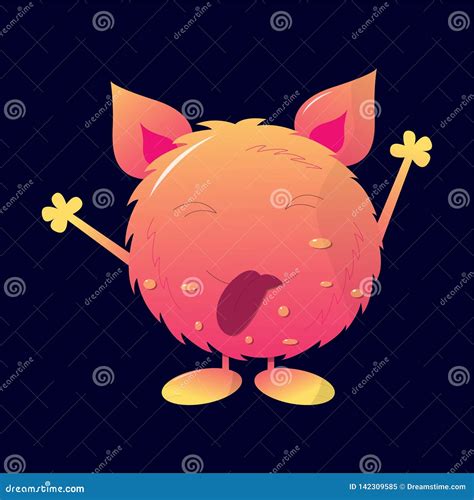 Funny Jelly Monster Stock Vector Illustration Of Fluffy 142309585