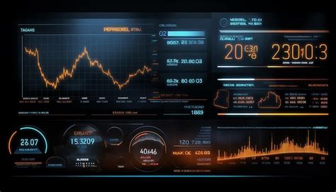 未来的な金融デジタル市場グラフ ユーザー インターフェイス ダイアグラム技術 Hud グラフィック コンセプト プレミアム写真