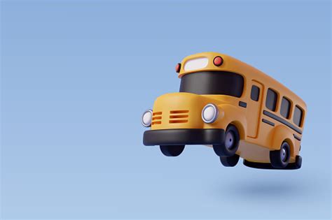 노란색 학교 버스의 3d 벡터 학교 개념으로 돌아 가기 버스에 대한 스톡 벡터 아트 및 기타 이미지 버스 3차원 형태