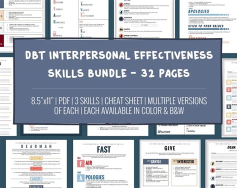 Interpersonal Effectiveness Dbt Skills Bundle Etsy
