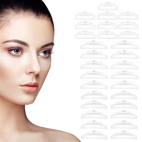 30 Pieces Eyelash Perm Kit Reusable Silicone Pads 15 Pairs S M L