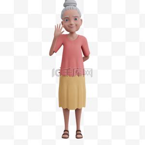 白人女老太吃惊指出动作元素素材图片免费下载 千库网