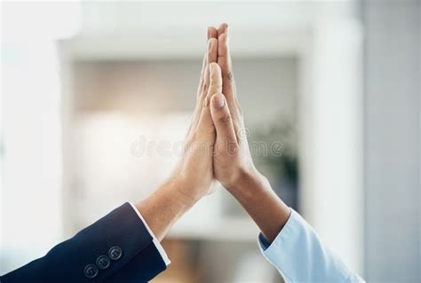 Business People High Five Hands Success Celebration And Team Building