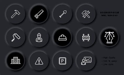 Premium Vector Working Tools Set Icon Hammer Saw Shovel Wrench Paint Roller Builder Engineer