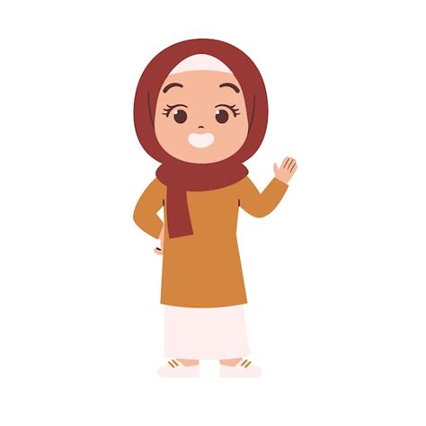 이슬람 여성 일러스트 프리미엄 벡터