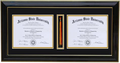 Double Diploma Frame With Tassel Rc Customizable Etsy