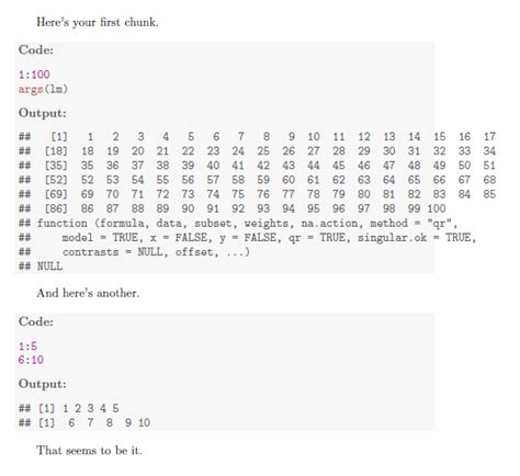 R Splitting Knitr Chunk Code And Output Into Two Different Knitrouts