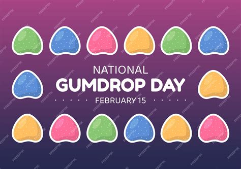 Premium Vector National Gumdrop Day On February 15 With Holiday Of