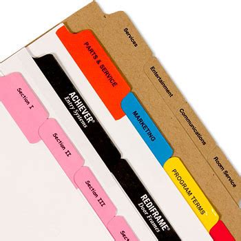 Index Tabs Three Ring Systems