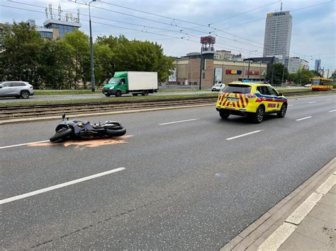 Wypadek motocyklisty w al Jana Pawła II Warszawa W Pigułce