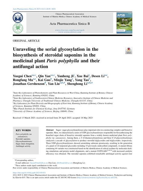 PDF Unraveling The Serial Glycosylation In The Biosynthesis Of Steroidal Saponins In The