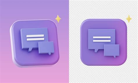 Ui Ux 웹 모바일 앱 소셜 미디어 광고 디자인을 위한 간단한 3d 보라색 채팅 거품 그림 아이콘 프리미엄 Psd 파일