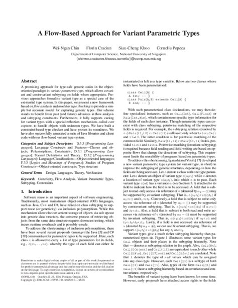 Pdf A Flow Based Approach For Variant Parametric Types