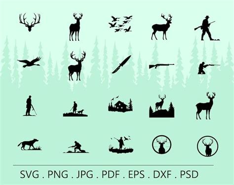 Deer Jumping Silhouette Svg Bundle Deer Jumping Clipart 15 Deer Cut