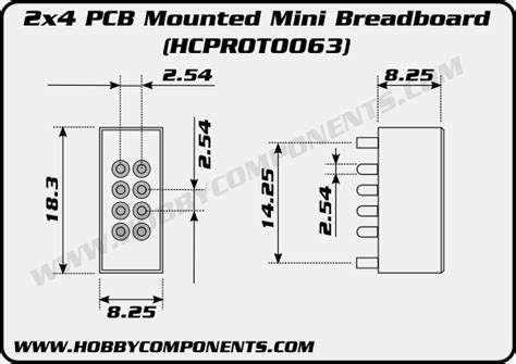 2x4 Pcb Mounted Mini Breadboard