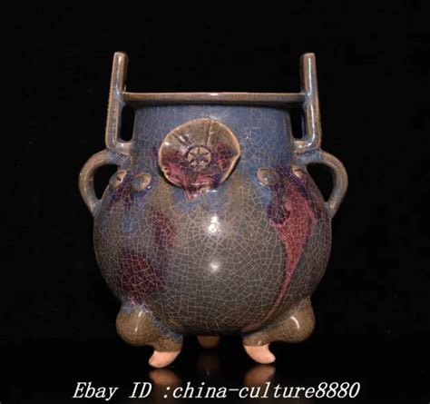 9 SUNG DYNASTIE Four En Porcelaine Feng Shui Trois Oreilles EUR 306 00