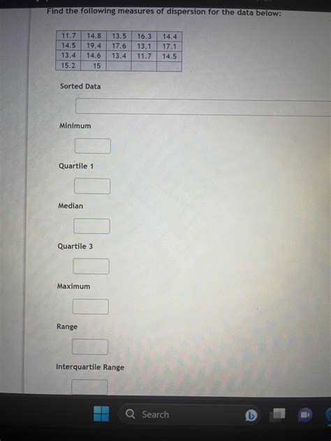 Solved Find The Following Measures Of Dispersion For The Chegg