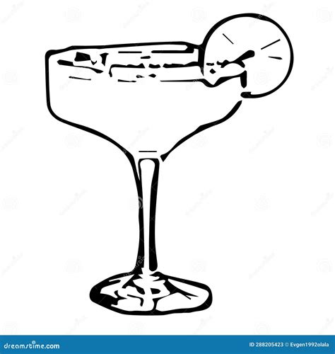 Outline Of A Cocktail Glass Silhouette Of A Glass Stock Illustration